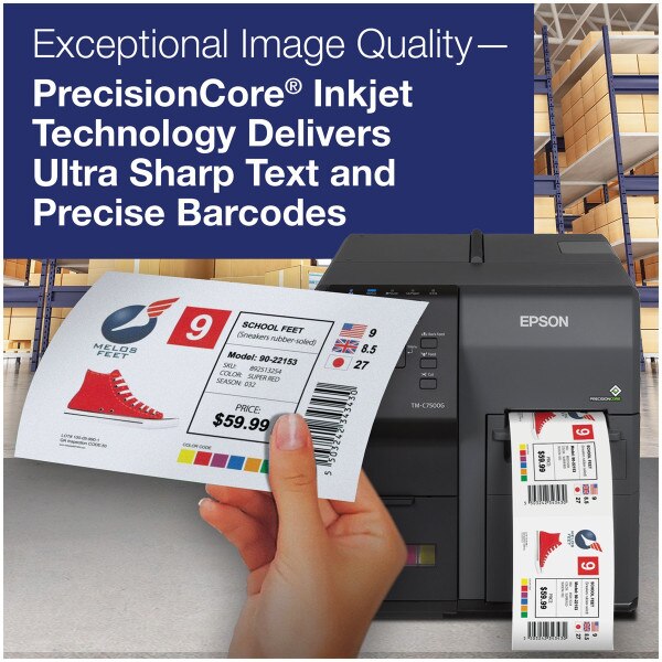 Epson ColorWorks C7500G, 4"Color Label Printer w/Cutter Color Inkjet ...