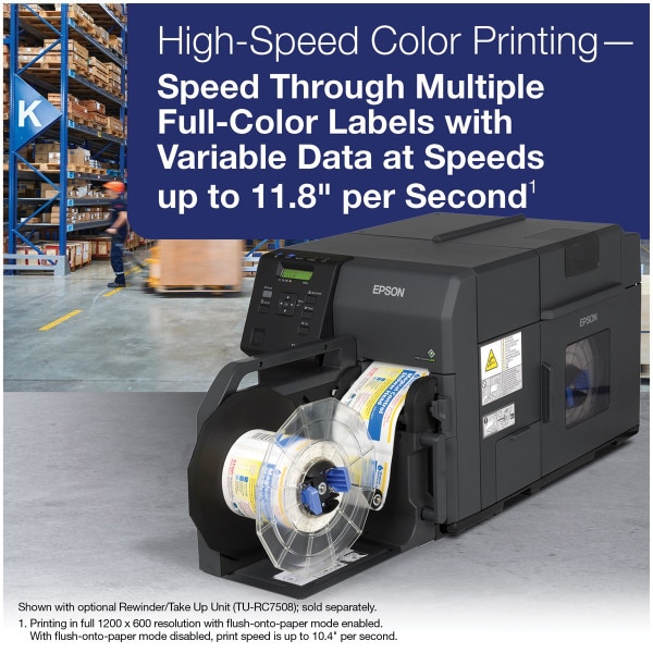 Epson ColorWorks C7500G, 4"Color Label Printer w/Cutter Color Inkjet ...