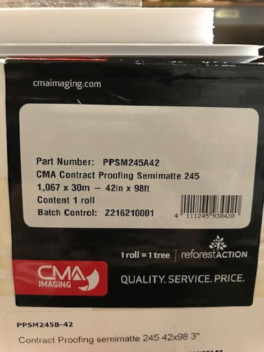 CMA Imaging Contract Proofing Paper, Semi Matte, 42" x 98' Roll ...