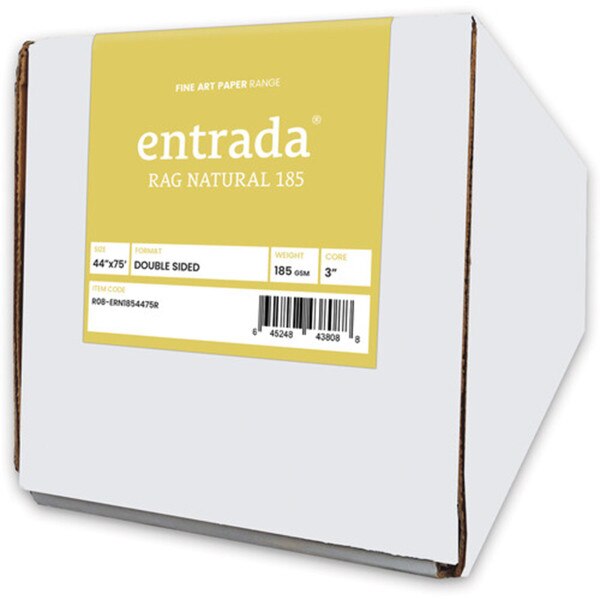 MOAB Entrada Rag Natural 185gsm, 44" x 75' Roll | Shades of Paper
