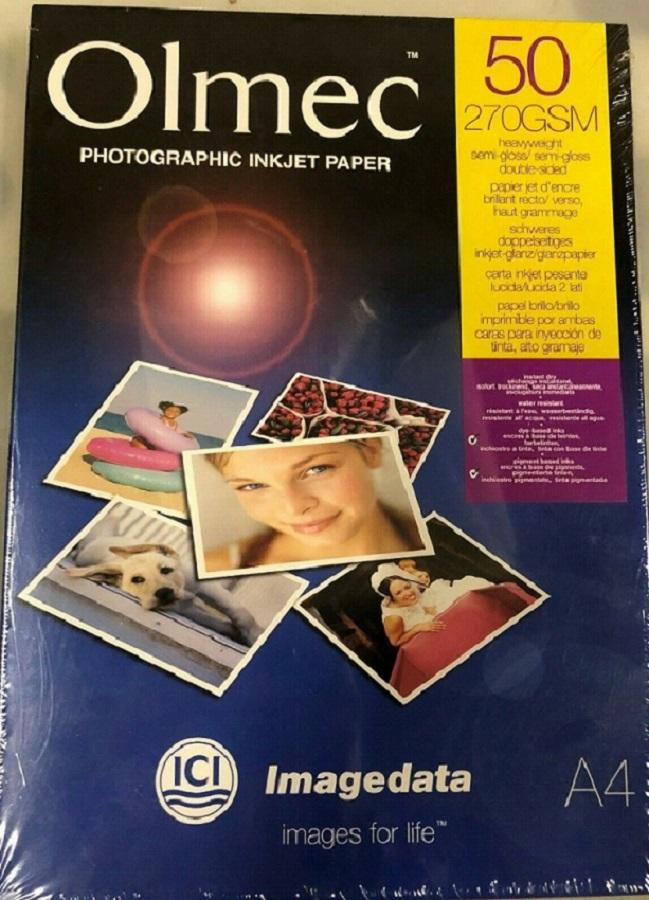 Olmec Photographic Inkjet Paper, 270gsm, A4, 50 Sheet Box | Shades of Paper