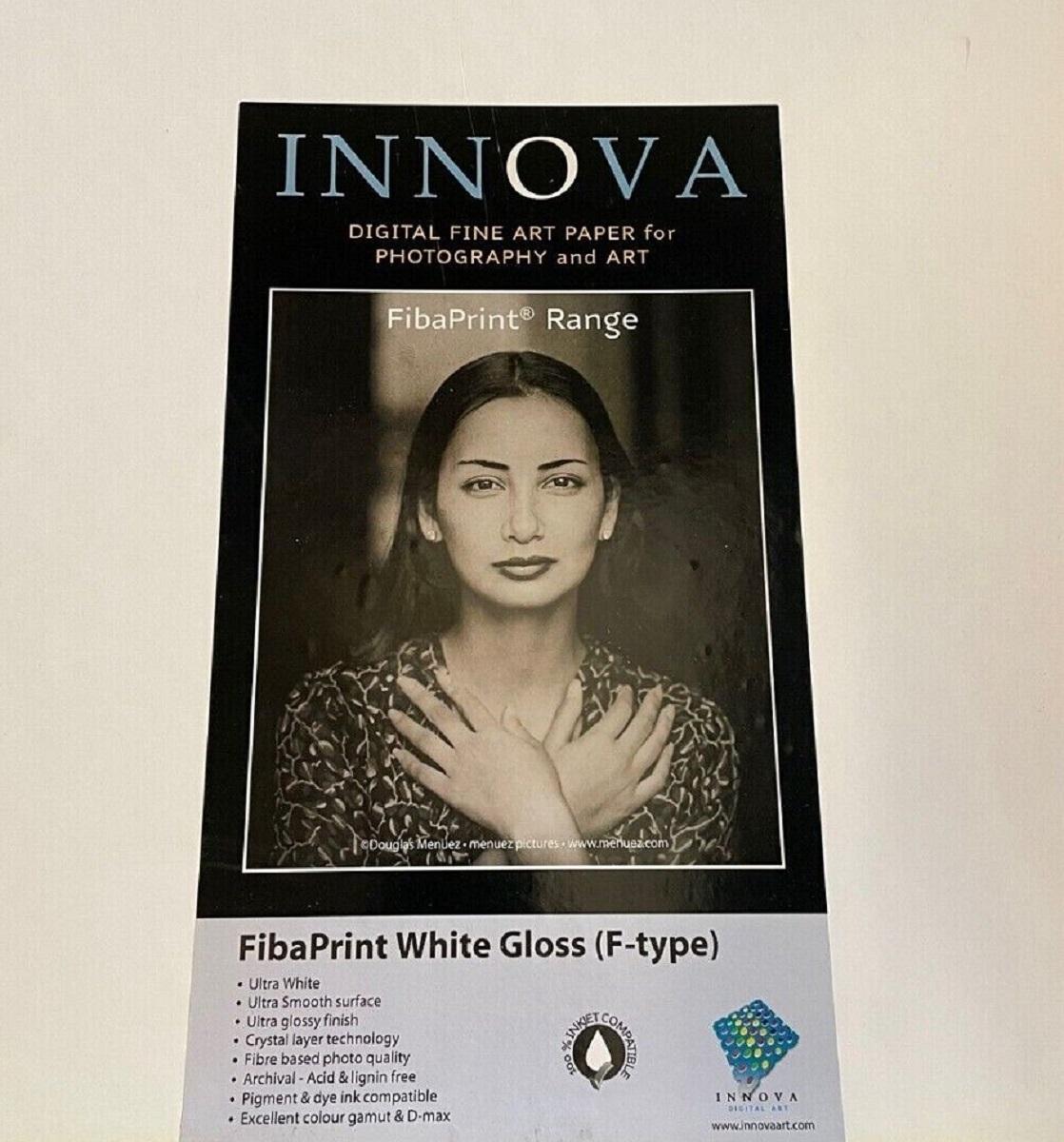 Innova FibaPrint White Gloss (F-Type), 8.5x11", 50 Sheet Box | Shades ...